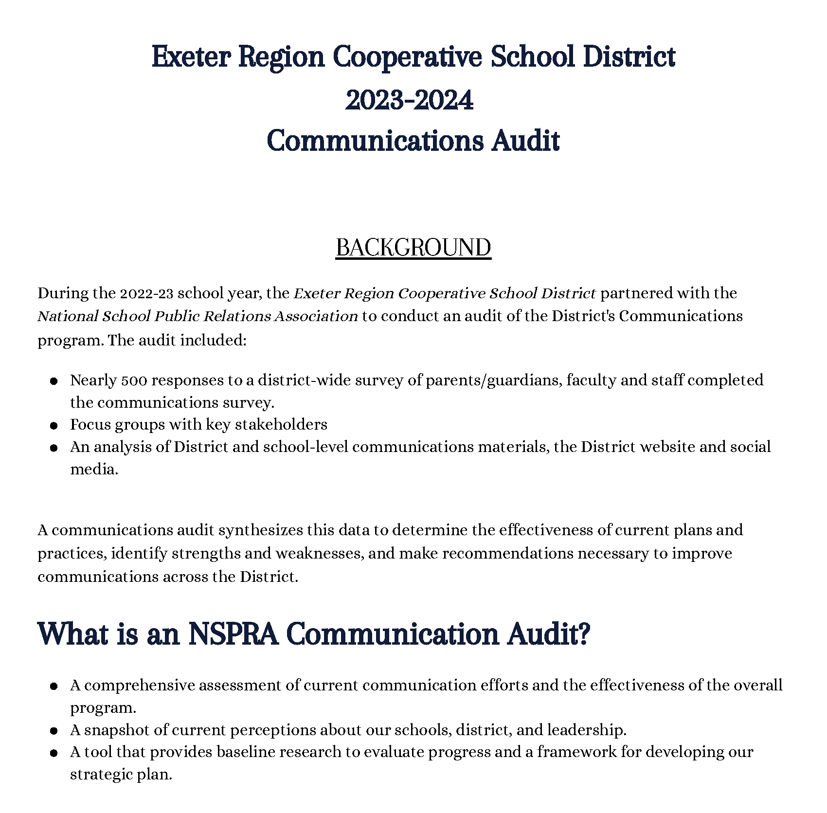 Exeter Region Cooperative - SAU 16 - Exeter NH