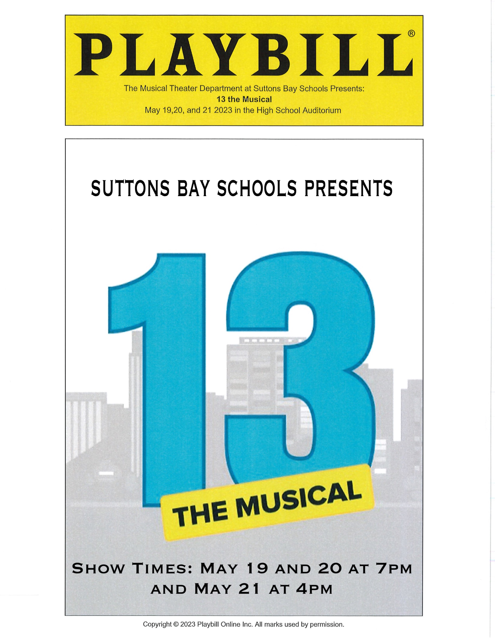 Suttons Bay Public Schools – Suttons Bay Schools presents "13: The ...