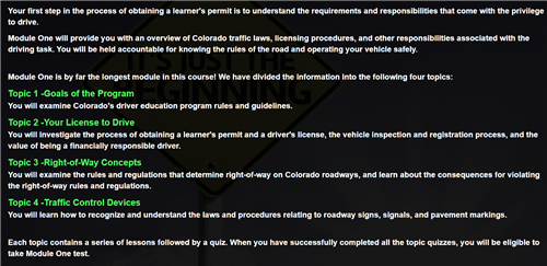 Thirty Hour Comprehension Driver's Ed Class - Aspen High School