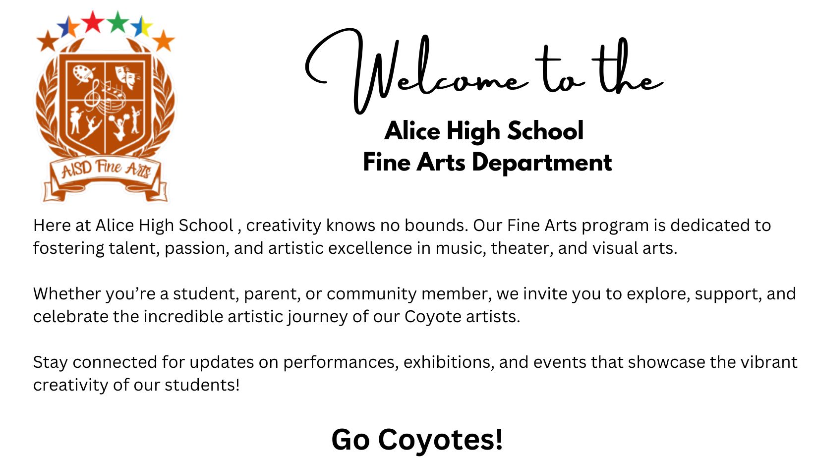 AHS Fine Arts - Alice High School