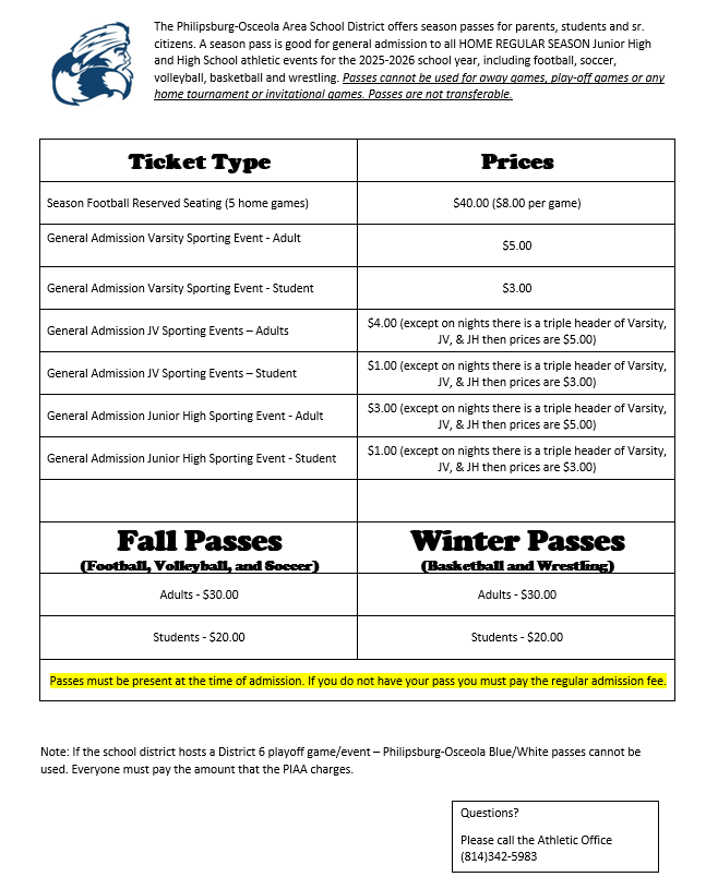 Athletics Office - Philipsburg-Osceola Area School District