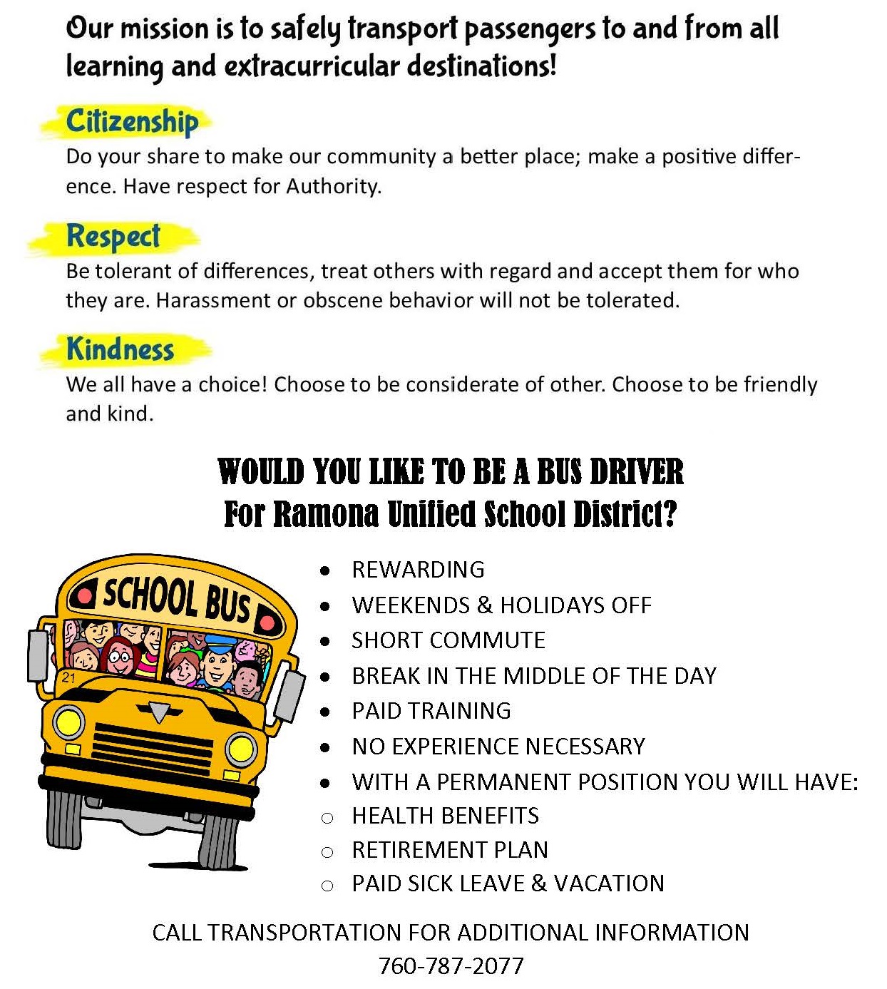 Transportation - Ramona Unified School District