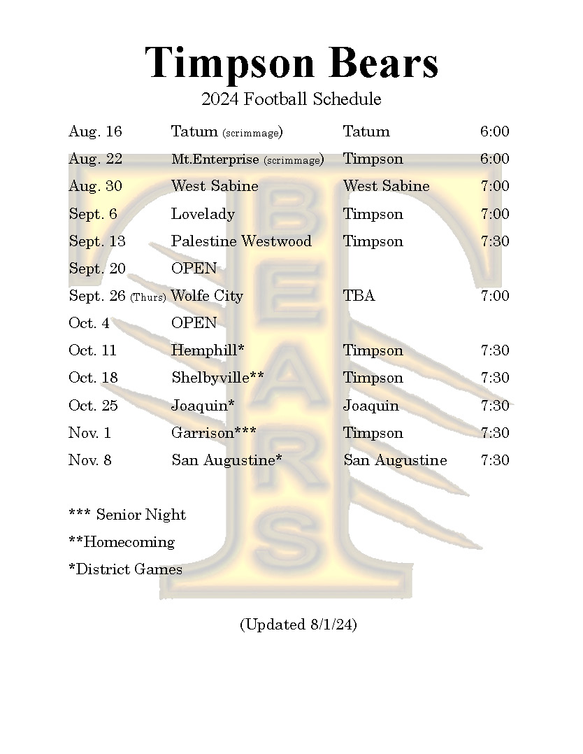 Athletics - Timpson Independent School District