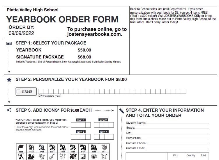 Printable Yearbook Order Form Template Printable Forms Free Online