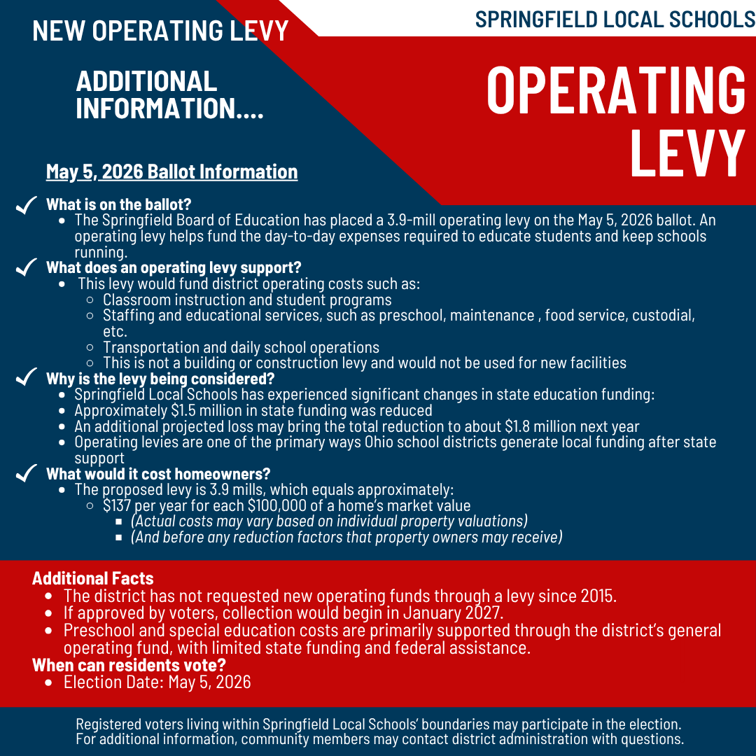 Levy Page - Springfield Local School District Central Offices