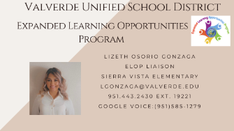 Expanded Learning Opportunities Program - Sierra Vista Elementary