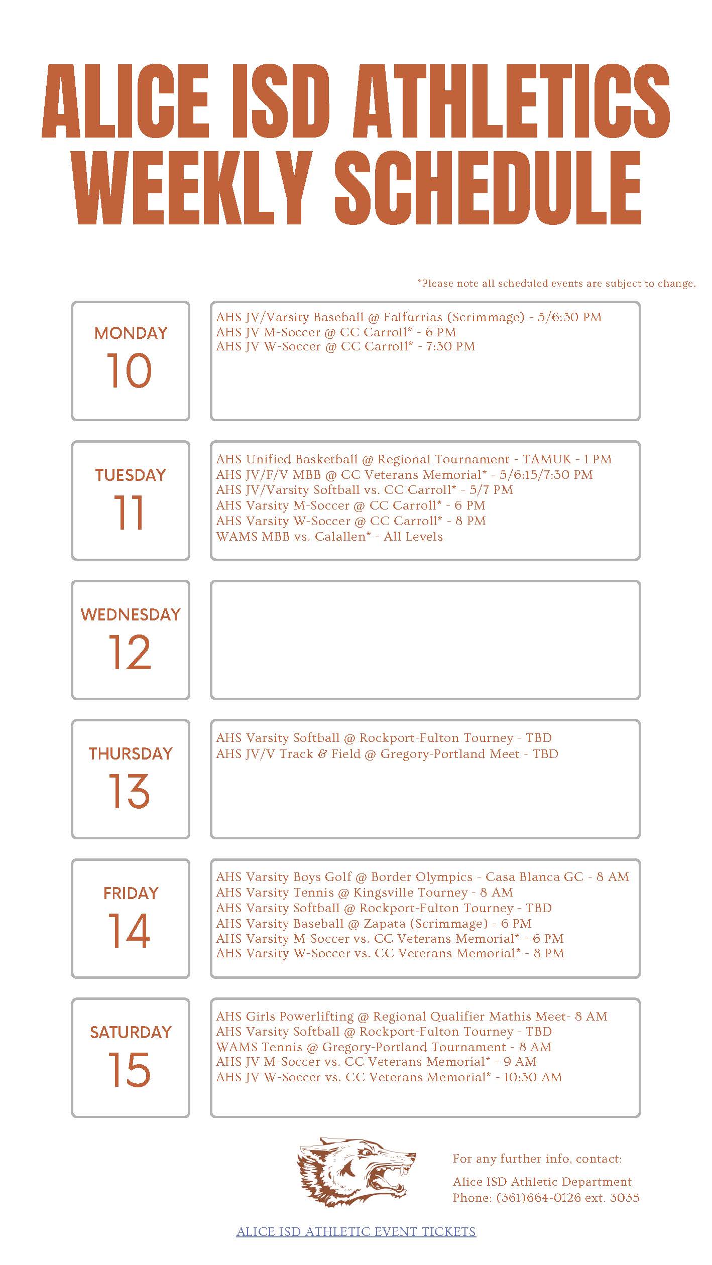 Athletics - Alice High School