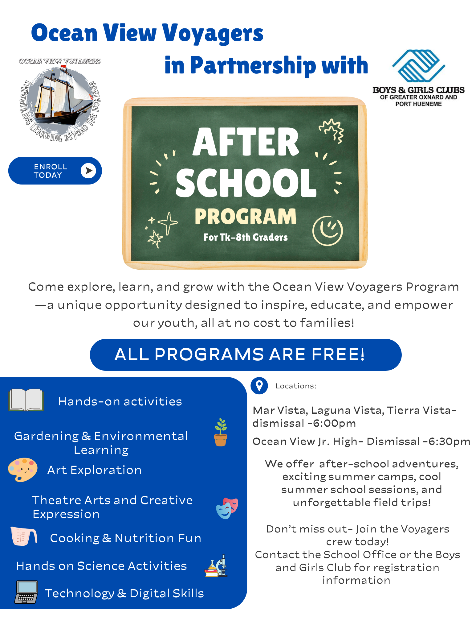 Ocean View Voyagers Program - Ocean View Elementary School District